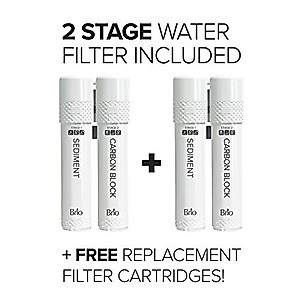 Brio Countertop Self Cleaning Bottle Less Water Cooler Dispenser with Filtration - Hot Cold and Room Temperature Water