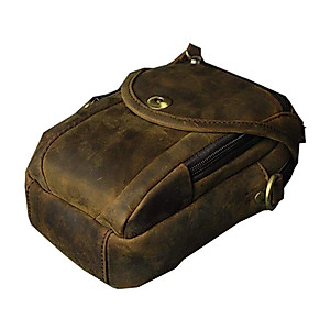 Vintage Leather Phone Belt Bag Waist Pack for Outdoor Travel Flip Phone Case Holster Bum Fanny Pouch Money Coin Purse Wallet Small Shoulder Pocket