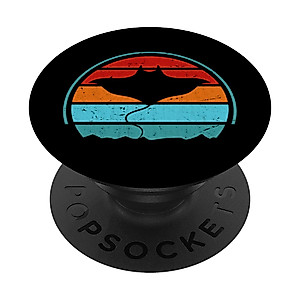 Retro Ocean Animal Manta Ray Lover Scuba Diving Manta Ray PopSockets Swappable PopGrip