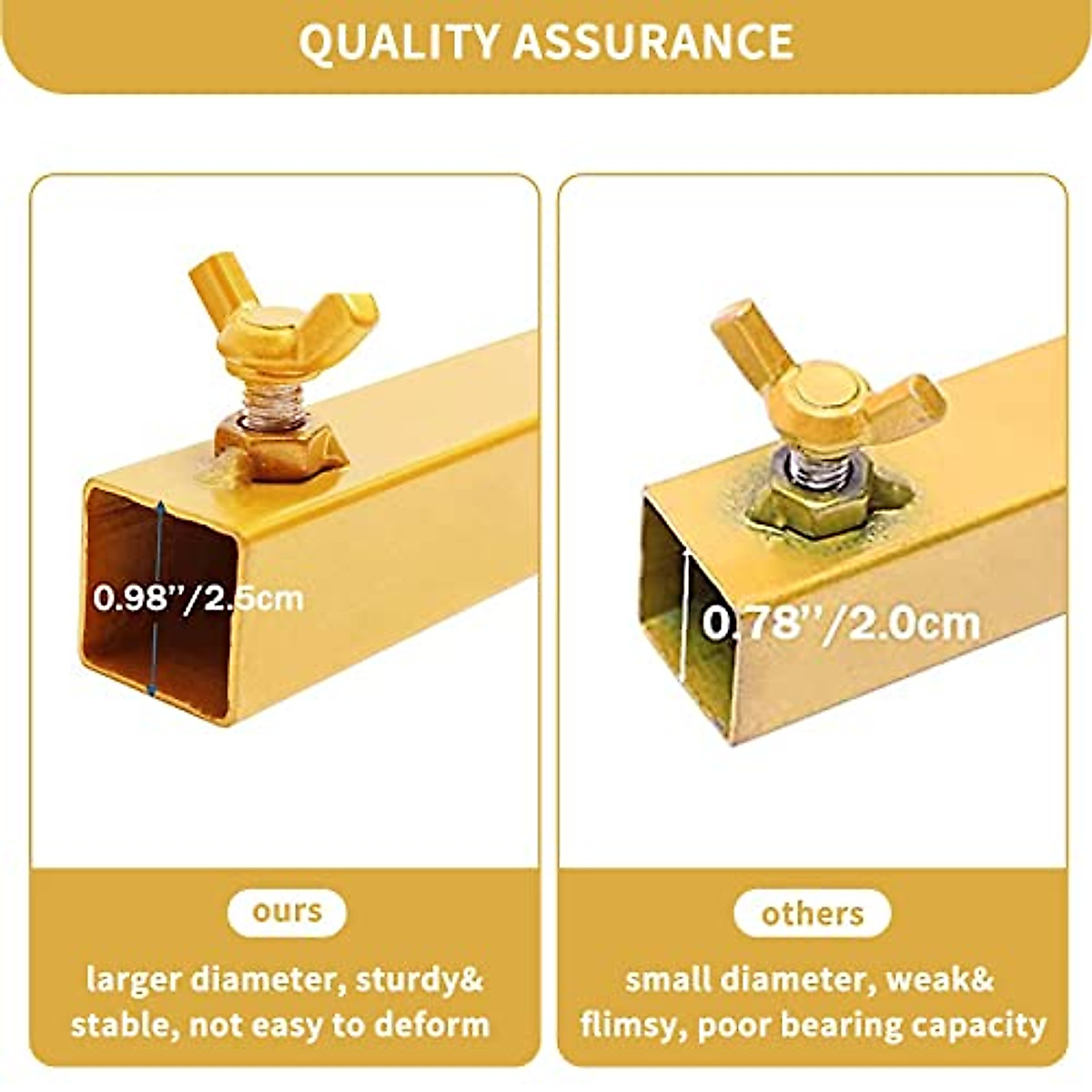 Tongmo 10x10 FT Heavy Duty Backdrop Stand, Adjustable& Stable Pipe and Drape Stand, Gold Metal Backdrop Stand for Parties Wedding Birthday Photography Photo Booth Background