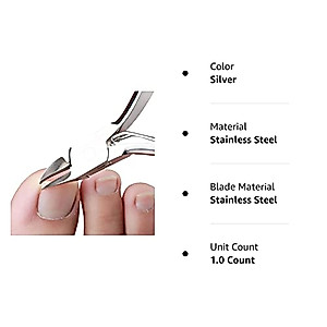 Podiatrist Nail Clippers, Professional Thick & Ingrown Toenail Clippers for Men & Seniors,Pedicure Clippers Toenail Cutters, Super Sharp Curved Blade Grooming Tool