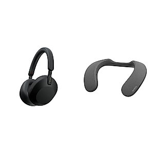 Sony WH-1000XM5 The Best Wireless Noise Canceling Headphones with Auto Noise Canceling Optimizer & SRS-NS7 Neckband Bluetooth Speaker/Headphone for TV Listening