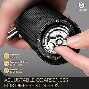 TIMEMORE Chestnut C3 PRO Manual Coffee Grinder, Stainless Steel Conical Burr Coffee Grinder, Hand Coffee Grinder with Foldable Handle and Adjustable Setting, for Espresso to French Press - Black