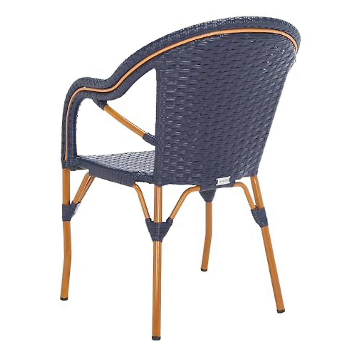 SAFAVIEH Outdoor Collection California Bistro Navy 36-inch Seat Height Armchair Set of 2 (Fully Assembled)