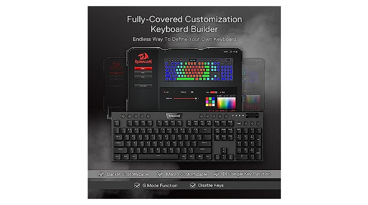 Redragon K619 Horus RGB Mechanical Keyboard – Thin, Responsive ...