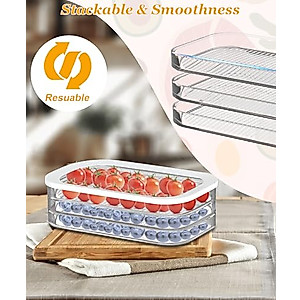 QUSUKO Deli Meat Container for Fridge, Lunch Meat Container for Refrigerator, Food Storage Boxes with Lid for Cold Cuts, Lunch Meat, Salami, Meal Prep Containers, BPA Free, 3pcs