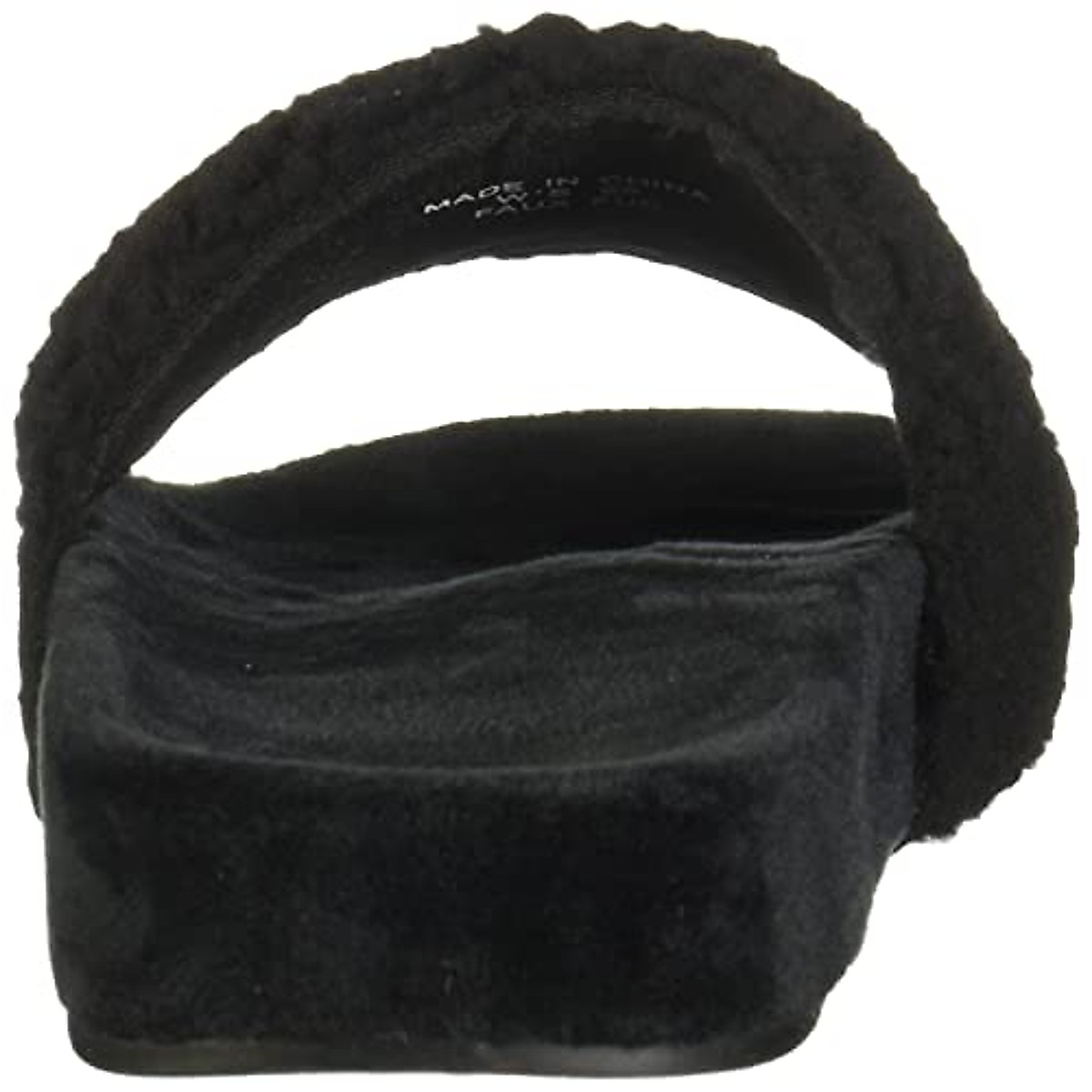 Fila Women's Fuzzy Slide Sandal, Black Red/White, 9