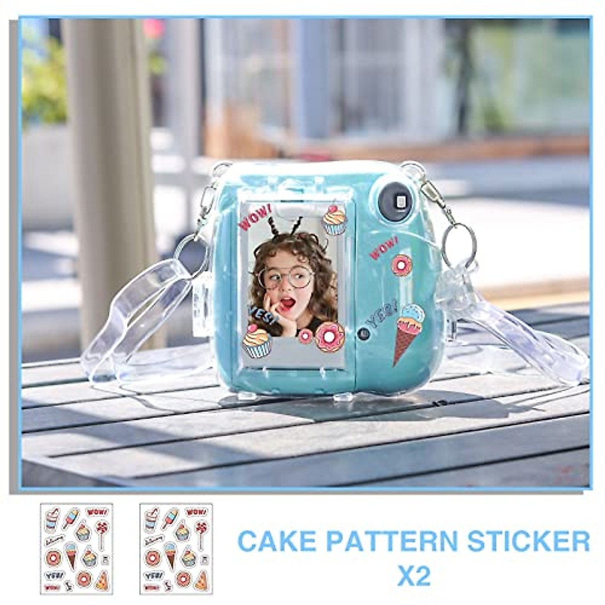 WOGOZAN Accessories for Fujifilm Instax Mini 7+ Plus Instant Camera Bundle kit Includes Mini 7+ Clear Case/Photo Album/Picture Frames/Selfie Mirror/Magnetic Frames/DIY Stickers and Other Accessories