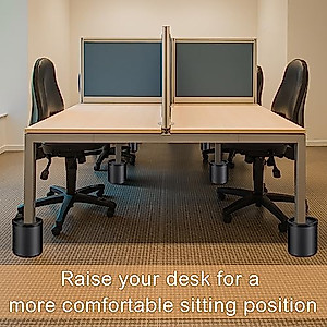 Twakashic Bed Risers 4 Inch, Round Furniture Risers Lifts with No-Slip Mats for Dorm Bed Frame, Heavy Duty Bed Stilts for Desk Table Chair Extenders (Set of 4, Black)