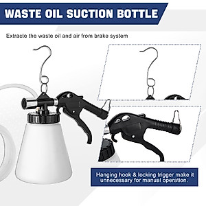 DASBET Pneumatic Brake Fluid Bleeder Tool with 4 Master Cylinder Adapters 90-120 PSI