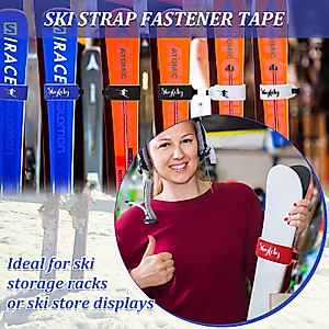 10 Pieces Ski Strap Fasteners Tape Adjustable Ski Wraps Ties for Carrying Ski Gear Winter Christmas (Black, Blue, Red, Gray, White)