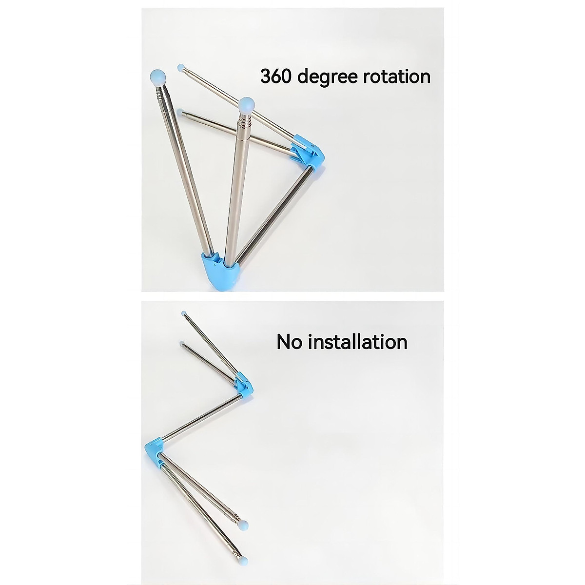 Foldable Clothes Rack,Stainless Steel Portable Travel Garment Rack,Collapsible Travel Garment Rack for Camping, Hotel Room, Laundry, Dance, Indoor, Outdoor (Large)