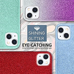 MATEPROX Compatible with iPhone 13 case,Bling Sparkle Cute Girls Women Protective Cases Cover for iPhone 13 6.1" 2021(Red)