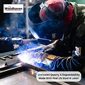 Woodhaven 5 Foot Black - Made in the USA - 1/4 Cord Plus Firewood Storage Log Rack With Seasoning Cover Combo Set - Indoor Outdoor - Metal Firewood Rack - Heavy Duty