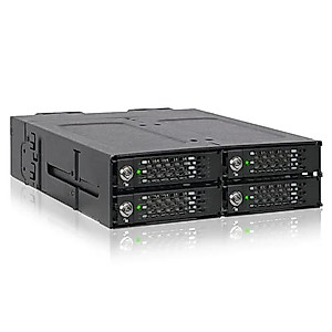 ICY DOCK ToughArmor MB720MK-B V2 Full Metal 4 Bay M.2 NVMe SSD PCIe 4.0 Mobile Rack for External 5.25" Drive Bay Black 1.6"x5.7"x7.2"
