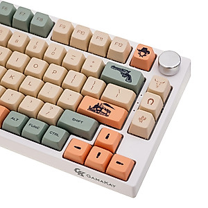 GK GAMAKAY 134 Keys West Cowboy Keycaps, SDA Profile PBT Dye-Sub Keycap Suitable for LK67 TK75 /87/98/104/108 Layout Mx Gateron Switch Mechanical Gaming Keyboard (Wild West Theme)