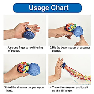 BEISHIDA 10Pack Streamers Popper Hand Throw Streamers No Mess Confetti Magic Paper Cracker for St.Patrick's Easter Celebration Birthday Propose Engagement Wedding Graduation Party Favors (Multi Color)