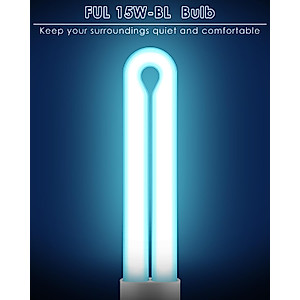 PACETAP 4 Pack Replacement Bulbs FUL15W BL with 4 Pin Base, Indoor Outdoor 15W U Shape Lamp Tube Compatible with T6 T8 T9