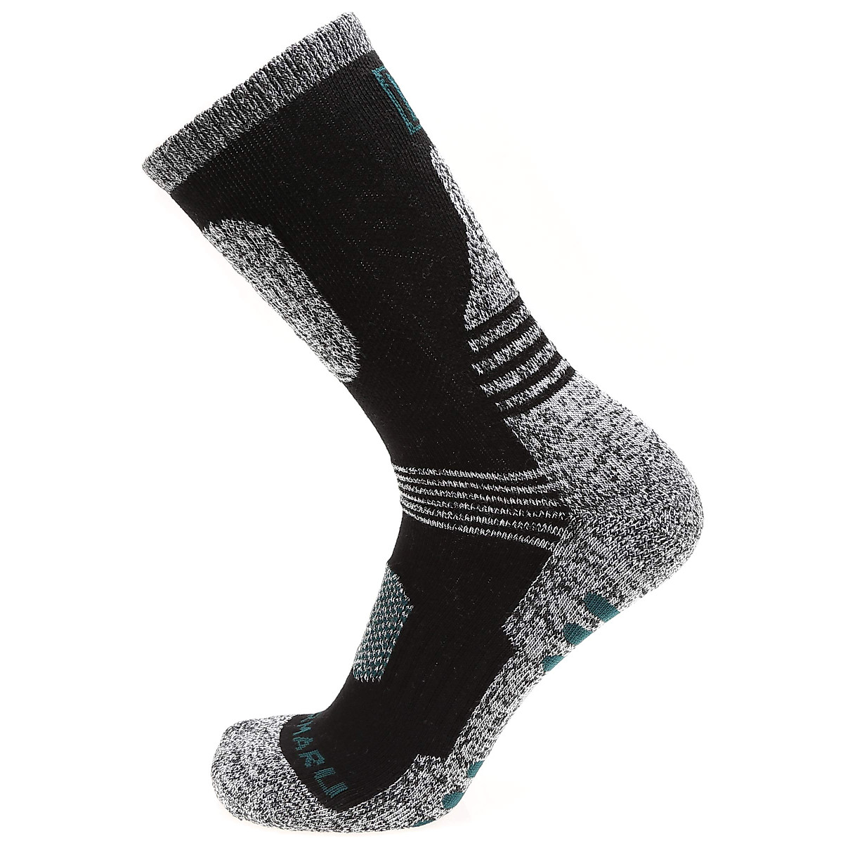 MIRMARU Men’s 5 Pairs Hiking Socks- Multi Performance Moisture Wicking Outdoor Sports Hiking Crew Socks (M251-LARGE)