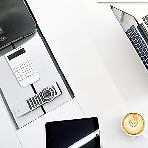 EooCoo Basic Standard Calculator 12 Digit Desktop Calculator with Large LCD Display for Office, School, Home & Business Use, Modern Design - White