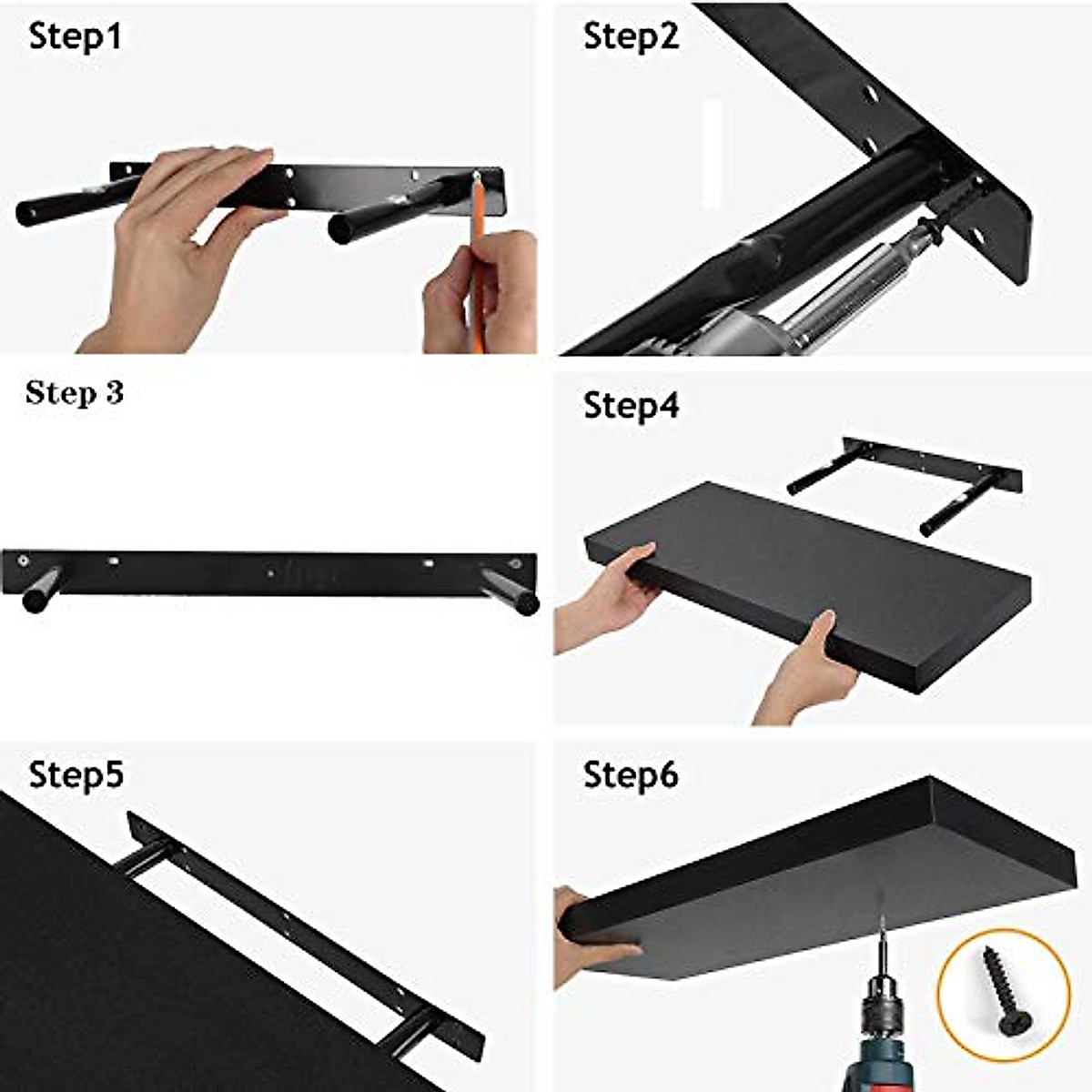 36 Inches Wall Mounted Floating Shelves Set of 2,Espresso Wall Display Ledge Shelf Wide Panel 12 Inches Deep,35.43" L x 11.81" D x 2" T, Deeper Than Others, Espresso