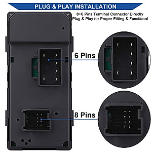 Obaee Driver Side Power Master Window Switch, Compatible with Chevy Silverado/Chevrolet Traverse/HHR/2007-2013 GMC Sierra/Yukon/Buick Enclave Replace OE 20945129 25789692