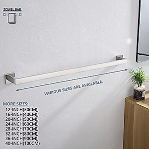 KOKOSIRI 32-Inch Single Towel Bar, Bathroom Towel Holder, Toilet Paper Holder, Bath Towel Hook Modern Robe Hook Coat Hook, Wall Mounted, SUS 304 Stainless Steel, Polished Chrome, B05A4-CH-L32