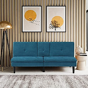 LifeStyle Solutions Parsons Convertible Sofa, Teal