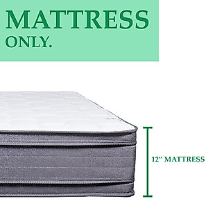 Treaton, 12-Inch Double Sided Foam Encased Double Pillow Top Medium Plush with Exceptional Back Support Mattress, Queen