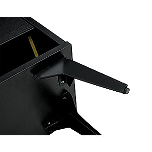 Angel Sar Shoe Cabinet with 2 Flip Drawers for Entryway, Free-Standing Shoe Storage Cabinet, Storage Organizer, Open Shelf&Large Drawer, Black