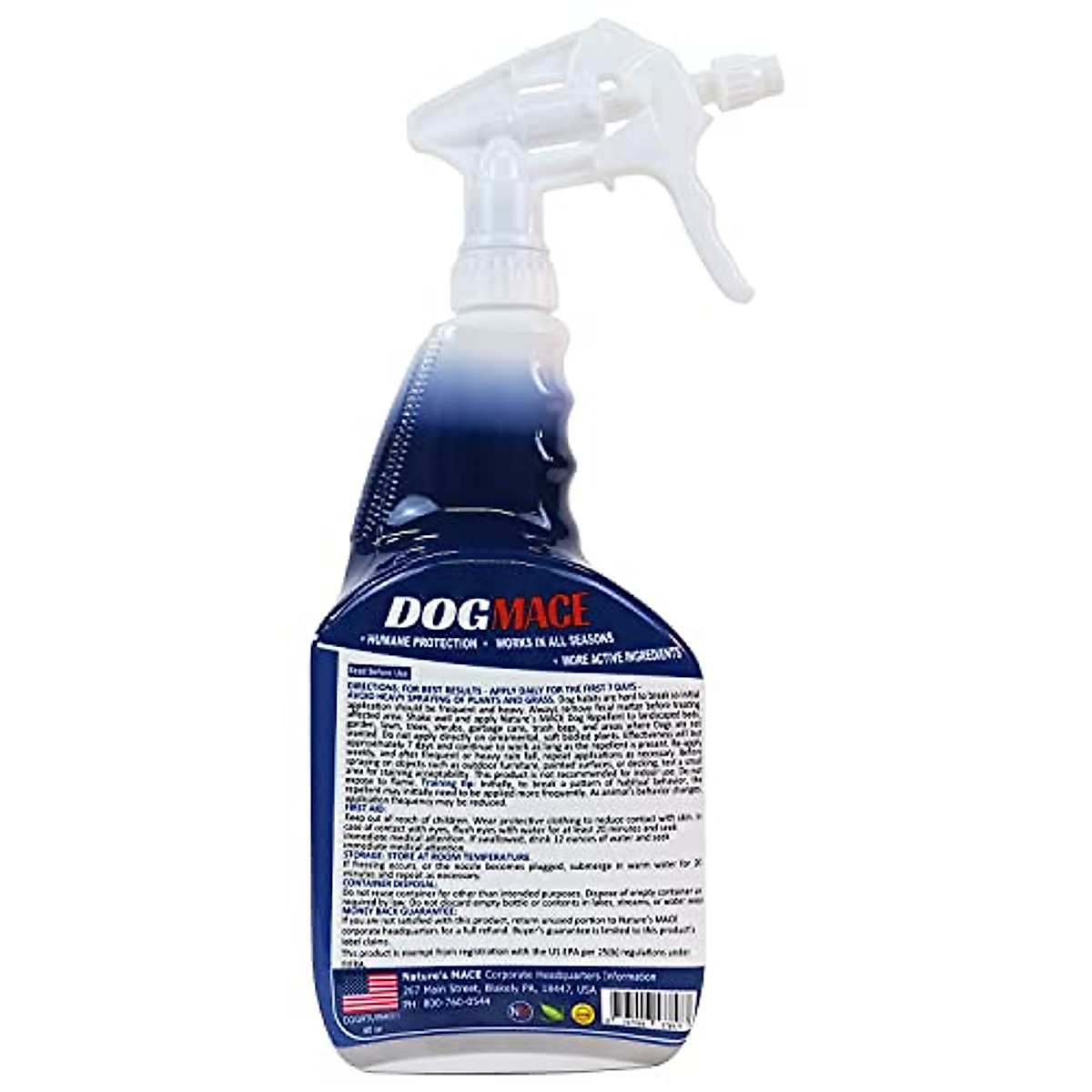 Nature's MACE Dog Repellent 40oz Spray/Treats 1,000 Sq. Ft. / Keep Dogs Out of Your Lawn and Garden/Train Your Dogs to Stay Out of Bushes/Safe to use Around Children & Plants