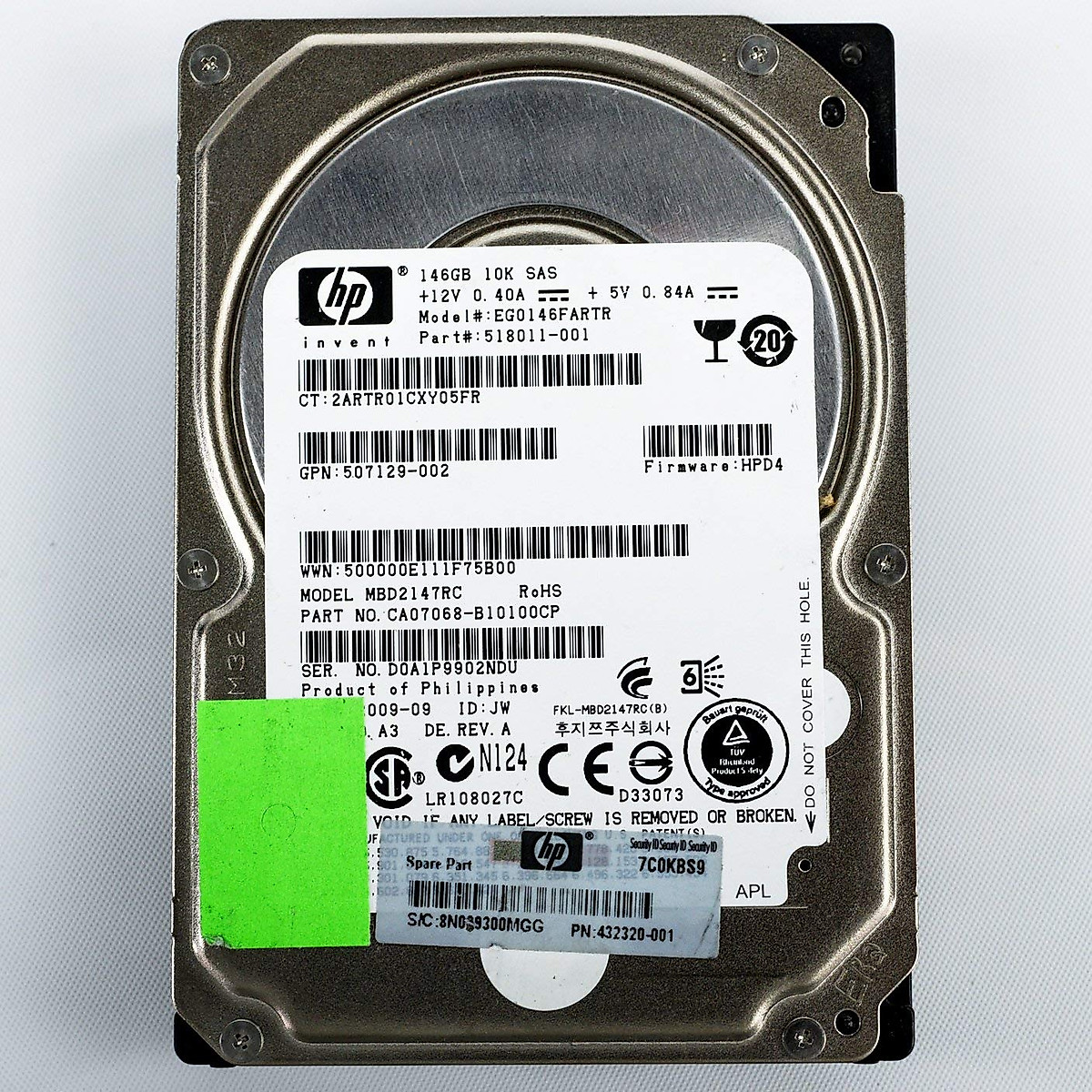 HP 507129-002 146GB 10000RPM 2.5INCH Dual Port SAS 6GBITS HOT PLUGGABLE Hard Disk Drive with Tray (Renewed)