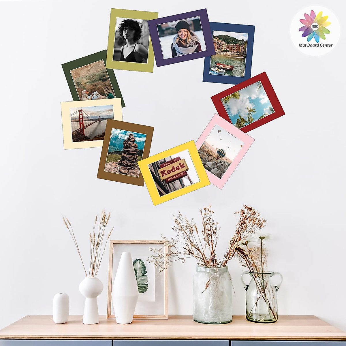 Mat Board Center, 10 Pack 16x20 Mixed Color Uncut Mat Boards/Backing Matt Boards for Crafts, Frames, Photos and More