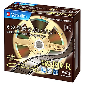 Verbatim Bluray Cinema Reel Video 25GB 4x Speed BD-R Blu-ray Recordable Disk 10 Pack - Ink-jet Printable