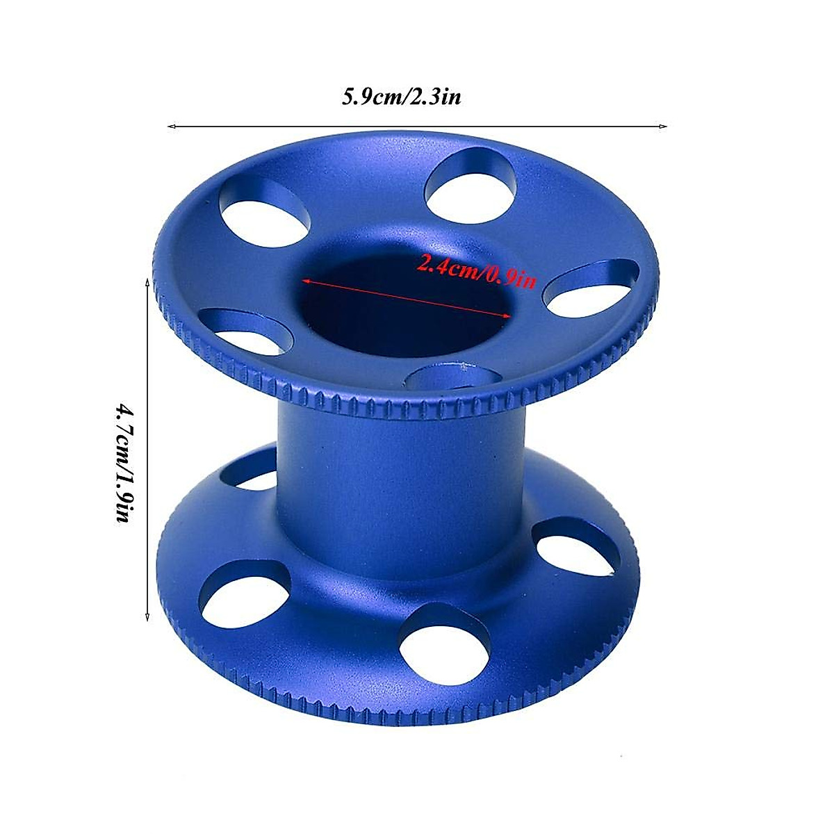 Aluminum Alloy Diving Reels, Lightweight Underwater Finger Spool Reel for Free Diving Snorkeling (Blue)
