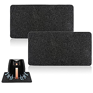 2 Pack Heat Resistant Mat for Air Fryer,Kitchen Appliance Sliders,Kitchen Countertop Protector Mat,Air Fryer Mat for Counter Heat Black