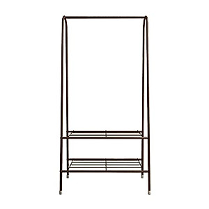 TJLSS Metal Coat Rack Floor Standing Drying Rail Simple Storage Shelf Folding Indoor Balcony Clothes Hanger Rack