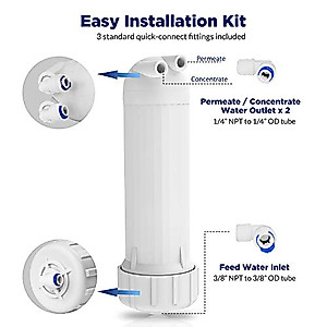 Membrane Solutions 3012 RO Membrane Housing Kit, Universal for Semi Commercial 200/300/400 GPD Reverse Osmosis Water Filter Systems, RO Filter Housing Wrench Fittings Set