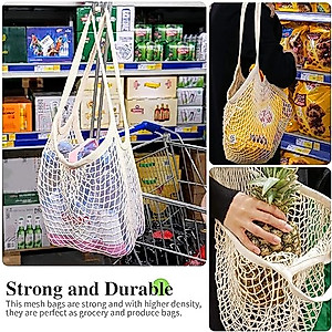 YOYI YOYI Reusable Produce Bags Cotton Mesh Grocery Bags,Washable Portable Vegetable Bag, 100% Cotton Mesh String Organizer Shopping Bag Handle Net Tote(3 Piece)