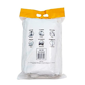 Rags N Wipes Premium Bar Mop Terry Towels, Kitchen Cleaning Dish Cloth Towels, 100% Cotton, Machine Washable, White, 24 Count in Resealable Bag