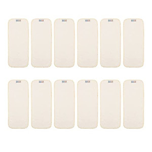ALVABABY 12PCS Cloth Diaper Inserts 3-Layers Super Soft Inserts for Cloth Diapers and Cloth Diapers Covers 12X
