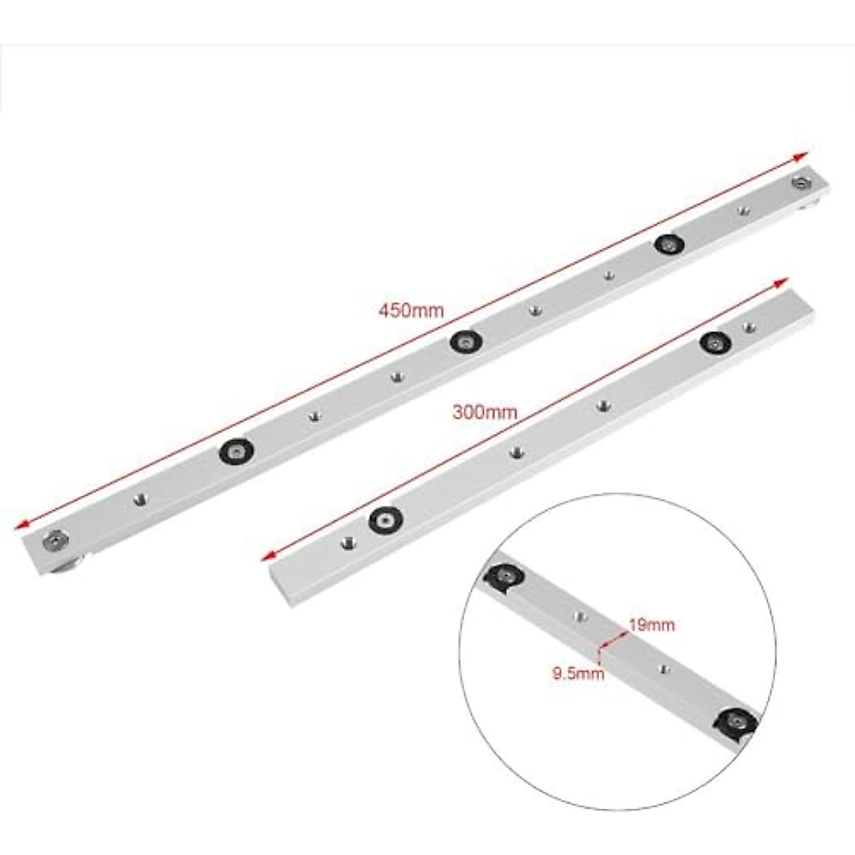 FTVOGUE Aluminium Alloy Miter Bar Slider Table Saw Miter Gauge Rod Wood Woodworking Tool (450mm/17.71inch)