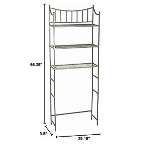 Zenna Home 9065NN Bathroom Spacesaver, Satin Nickel 9.5D x 25.19W x 66.38H in