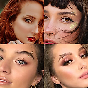 Drperfect 12 PCS Rook Piercing Jewelry Rook Earrings for Women Men Eyebrow Rings 16G Stainless Steel Curved Barbell Dangle CZ Belly Lip Ring Cartilage Daith Surface Tragus Piercing Jewelry