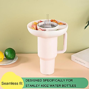 JIERUYI Snack Bowl for Stanley 40oz Tumbler with Handle Compatible with Stanley (Pink)