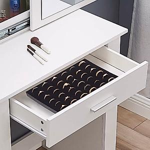 Healeved 5pcs Black Velvet Ring Insert Display Trays Insert Ring Holders Sponge Rings Earring Display Holders Foam Holder Organizer for Jewelry Showcase