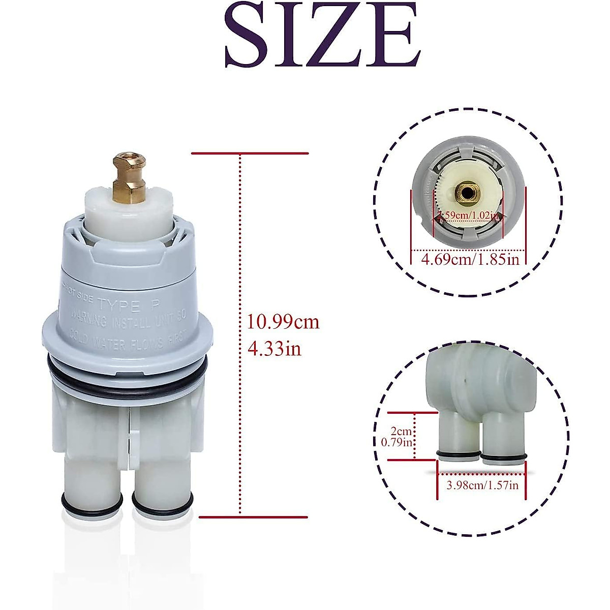 RP46074 Shower Cartridge Assembly for Delta Shower and Tub 13/14 Series Faucet, Replacement Part for Delta Monitor Cartridge, Include RP22734 Bonnet Nut Replacement