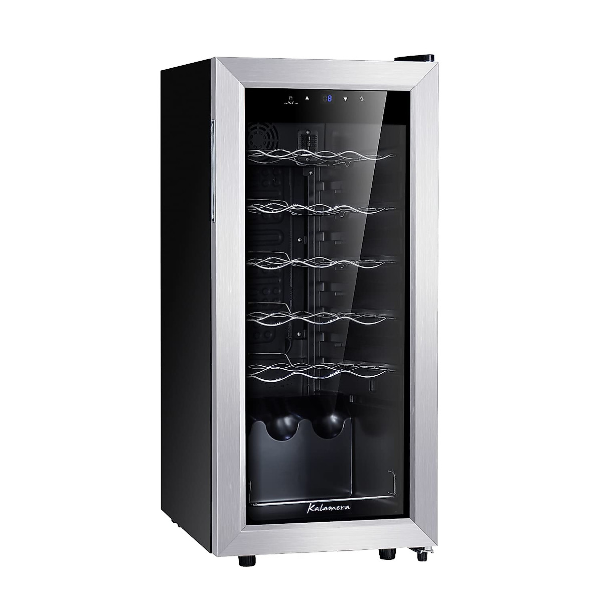Kalamera KRC-18SS Freestanding Wine Cellars, Black