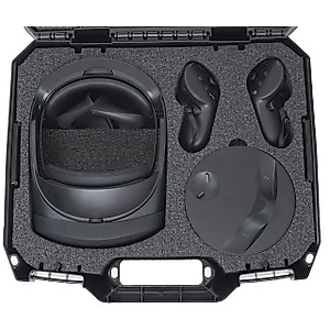 Case Club Hard Carry Case- Fits Meta Oculus Quest Pro VR Headset, 2 Touch Pro Controllers, Charging Base, Cords & More! Lockable Case w/Shock Absorbing Pre-Cut Foam Fits Quest Pro Out of the Box!