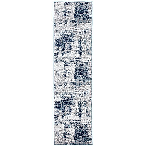 Rugshop Distressed Abstract Runner Rug 2' x 7' Blue